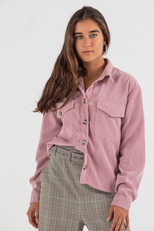 Be Happy Corduroy In Pastel Purple Shirt - Dress Code