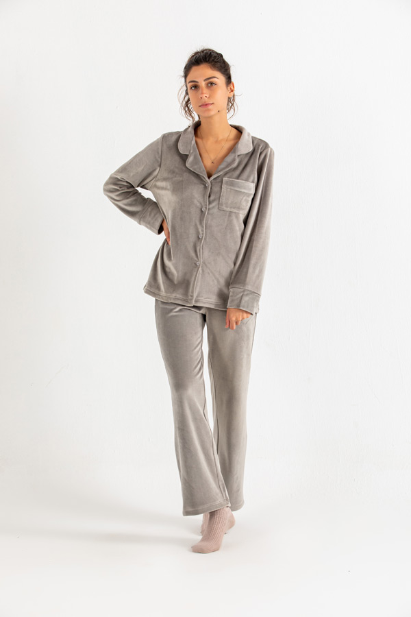 It's Bed Time Pyjama Set In Grey - Dress Code