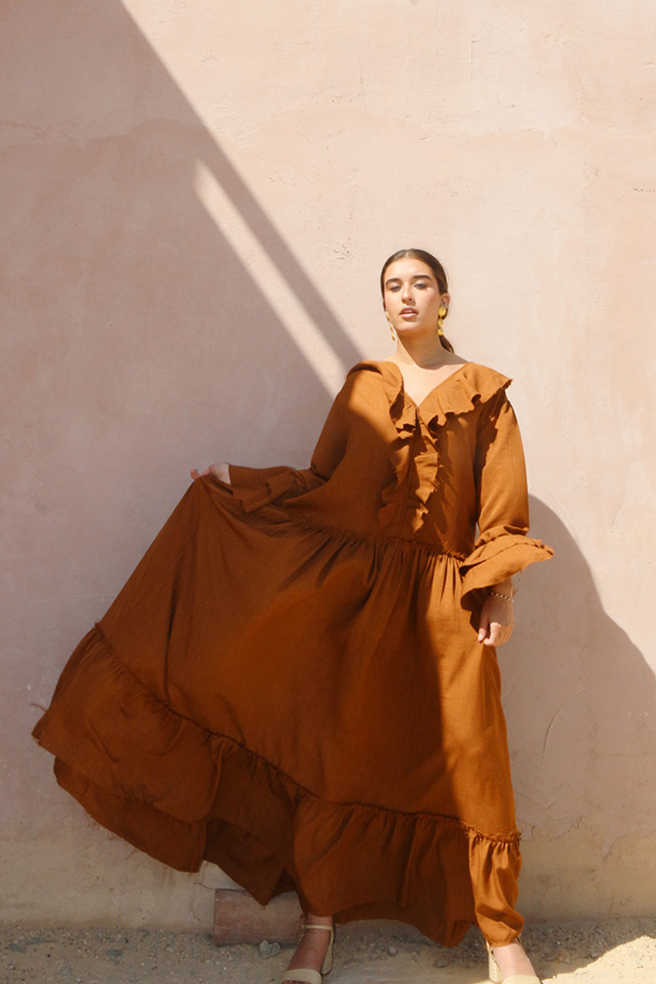 Tones Dress In Brick Brown - Buy now from Dresscode, Egypt