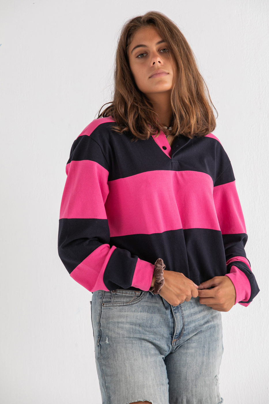Rugby Cropped Top in Pink - Shop from Dresscode, Egypt