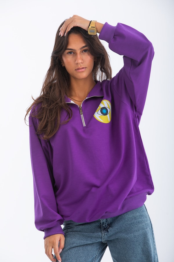 FYI zip-up jumper in purple | Shop Online From Dresscode in Egypt