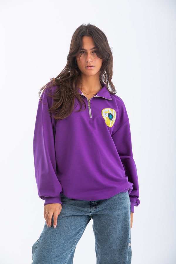 FYI zip-up jumper in purple | Shop Online From Dresscode in Egypt