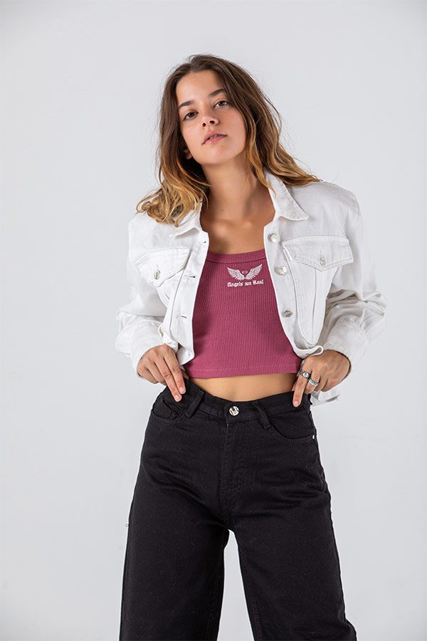 Angelic Jeans Jacket in White - Shop from Dresscode