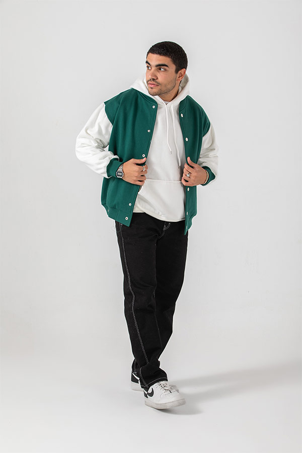 Color Combo Jacket in Green & White - Dresscode, Egypt