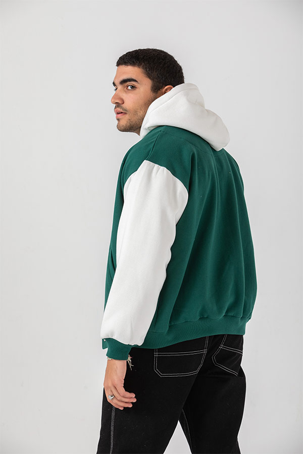 Color Combo Jacket in Green & White - Dresscode, Egypt
