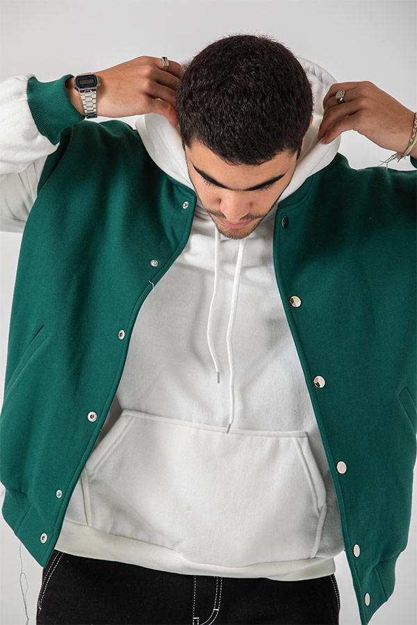 Color Combo Jacket in Green & White - Dresscode, Egypt