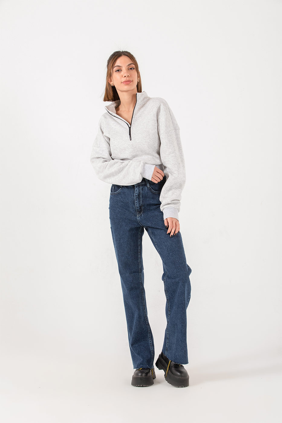 Biker Top In Light Grey - Order from Dresscode, Egypt