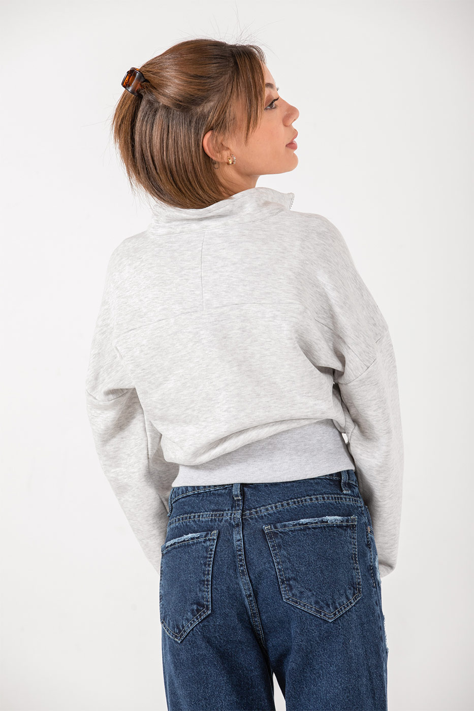 Biker Top In Light Grey - Order from Dresscode, Egypt