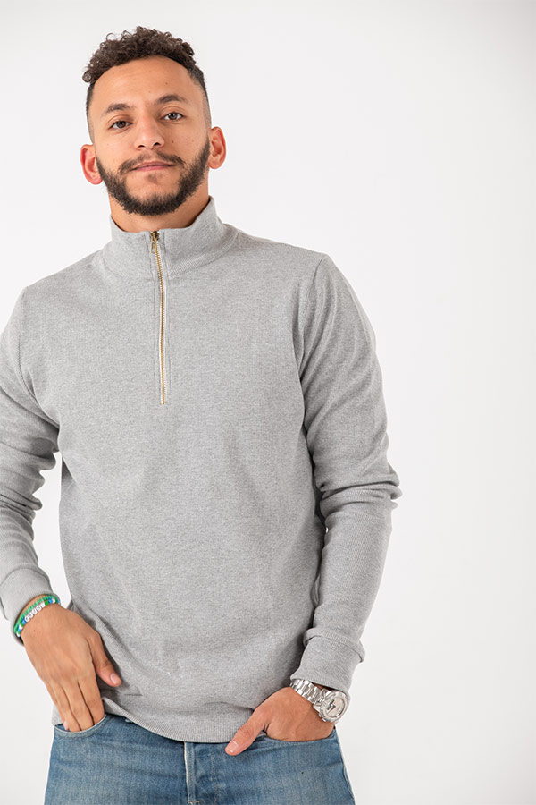 High Collar With Zipper in Grey - Order from Dresscode