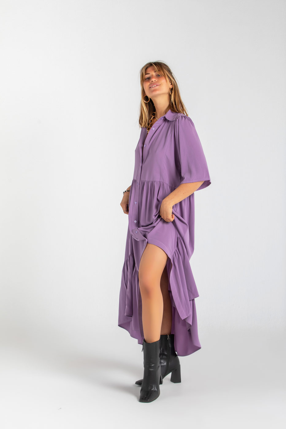 Style Stepper Dress in Dark Purple - Dresscode, Egypt