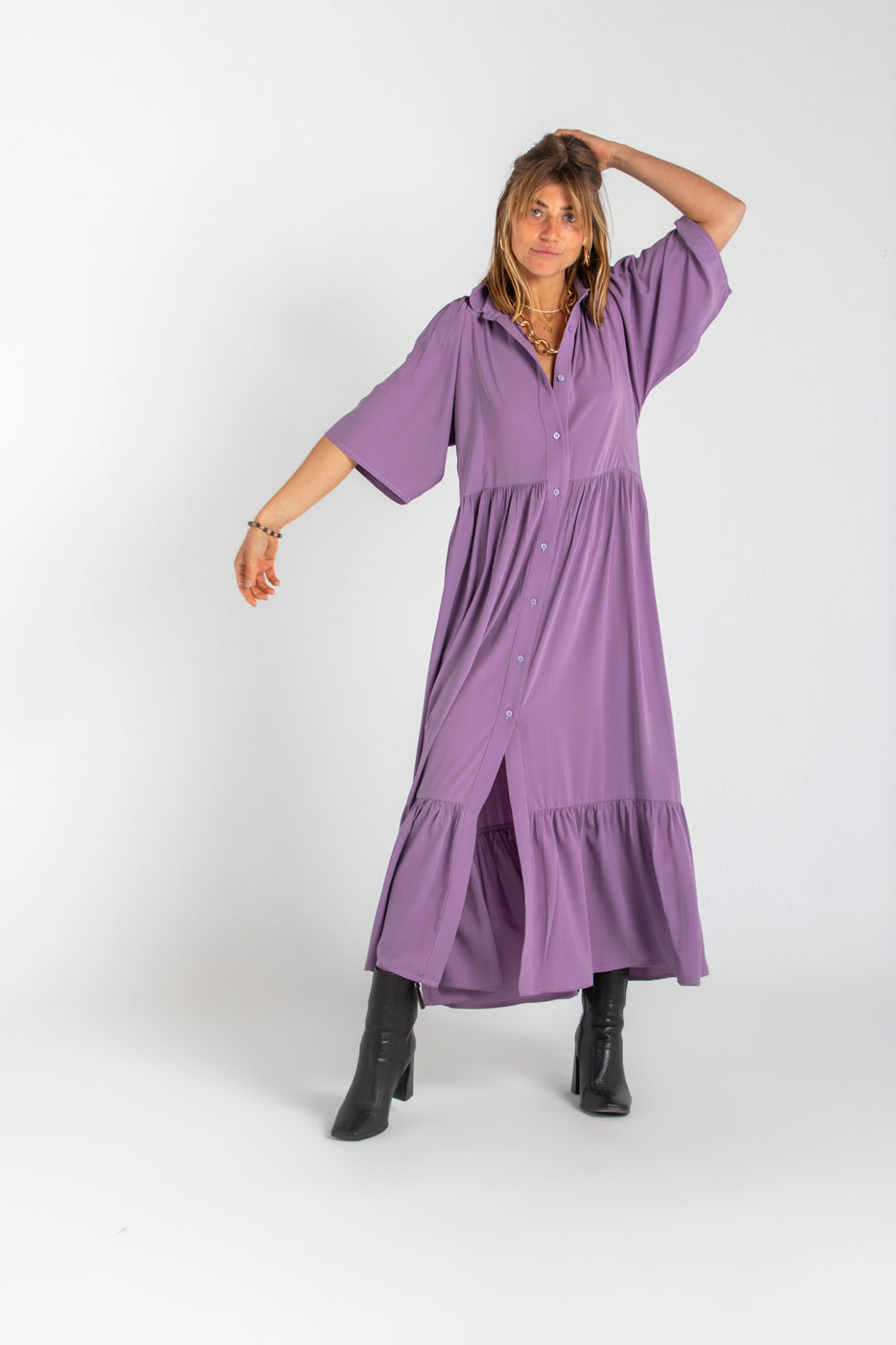 Style Stepper Dress in Dark Purple - Dresscode, Egypt