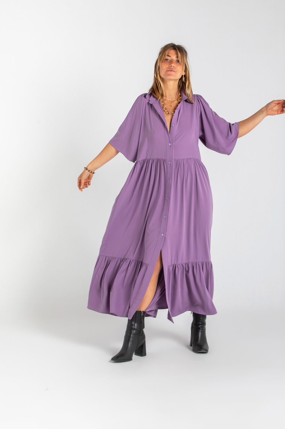 Style Stepper Dress in Dark Purple - Dresscode, Egypt
