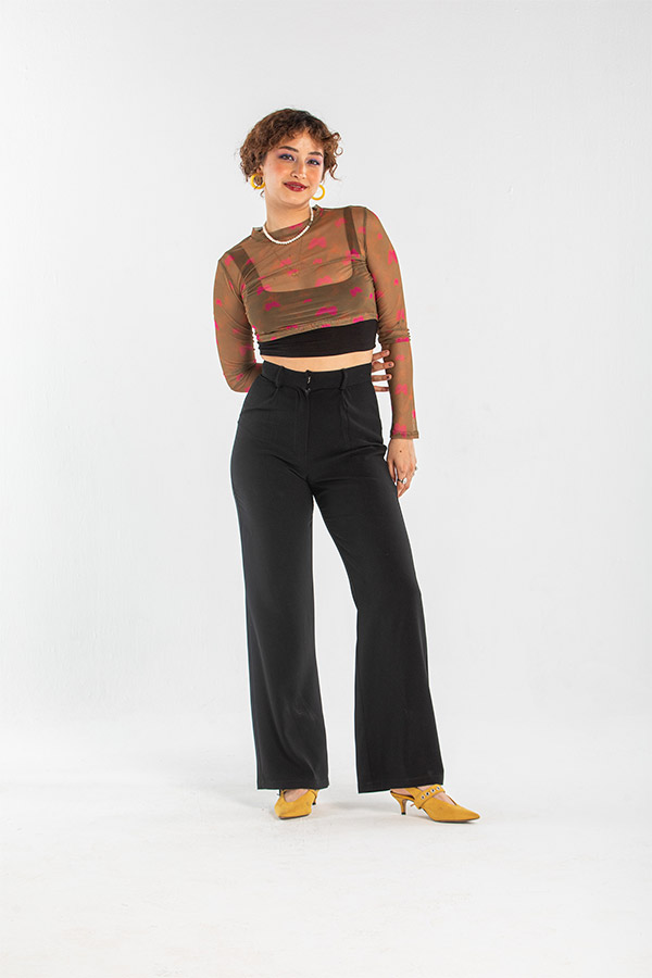 Printed Mesh Top | Shop online in Egypt from Dresscode