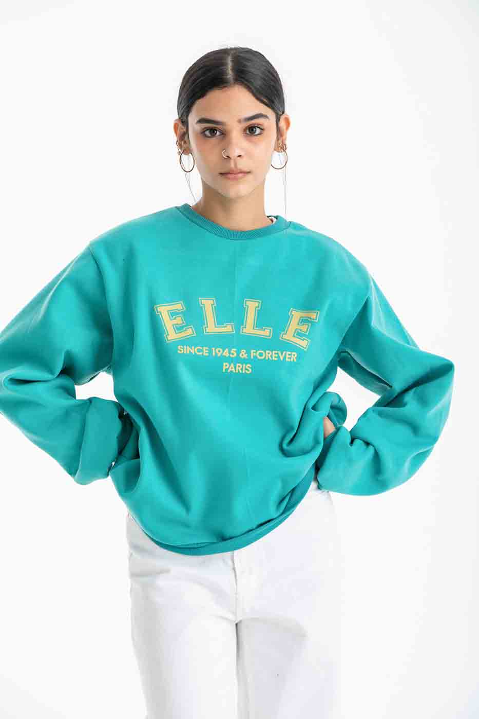 Elle Crewneck In Teal | Shop Online From Dresscode in Egypt