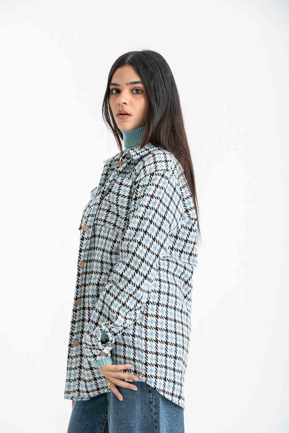 Checked Overshirt In Blue - FYI From Dresscode in Egypt