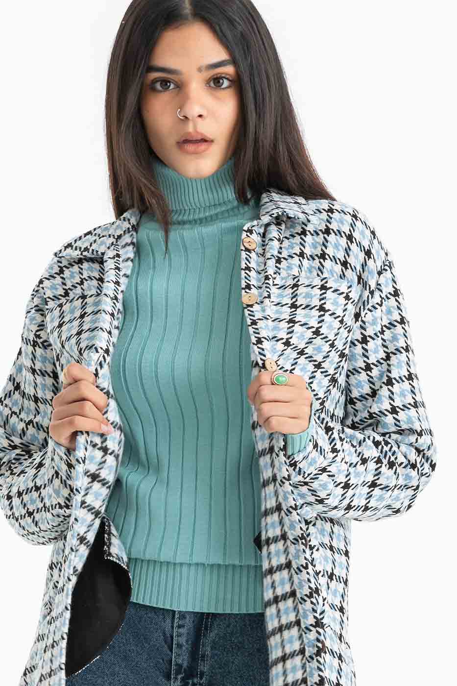 Checked Overshirt In Blue - FYI From Dresscode in Egypt