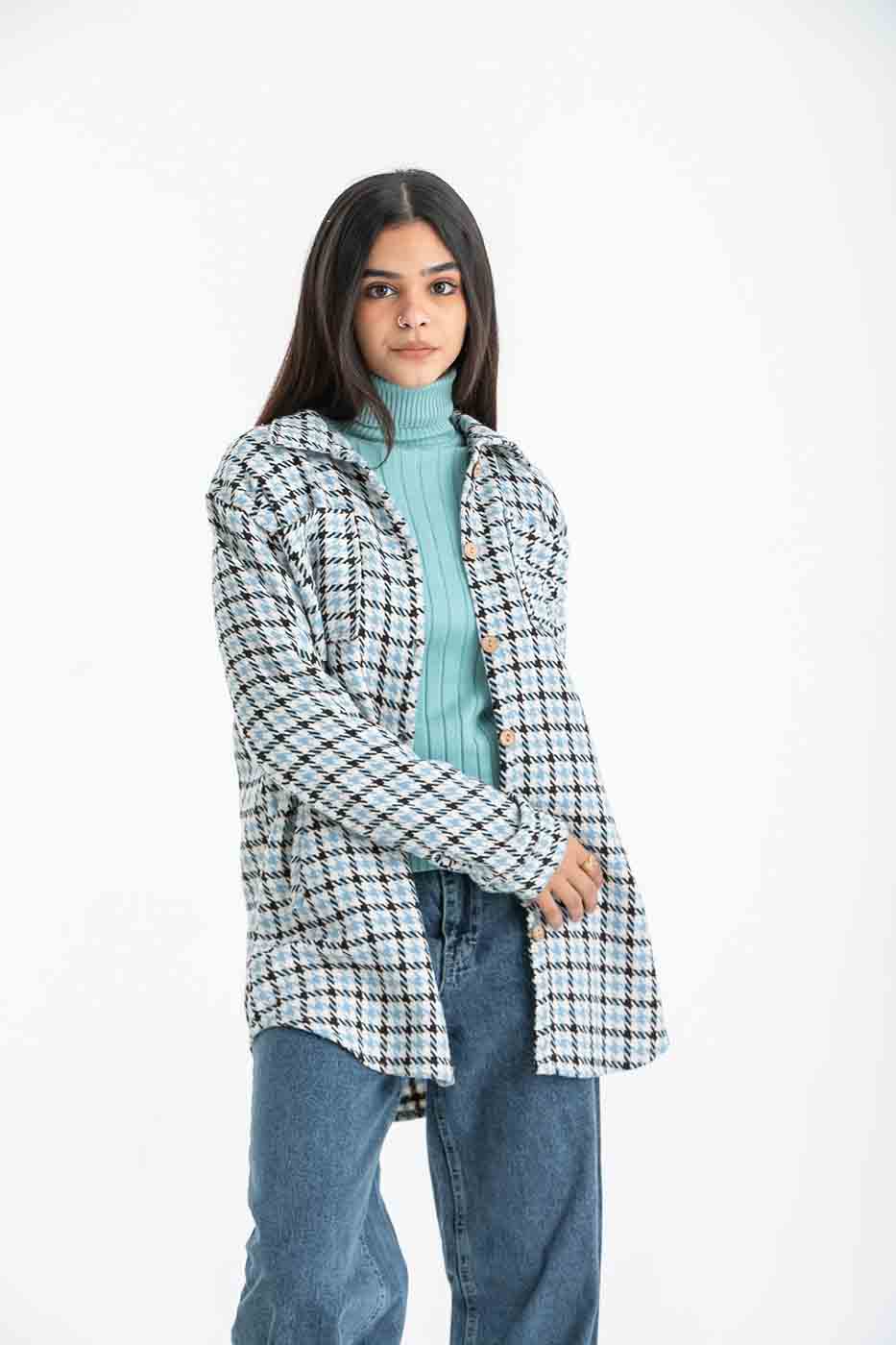 Checked Overshirt In Blue - FYI From Dresscode in Egypt
