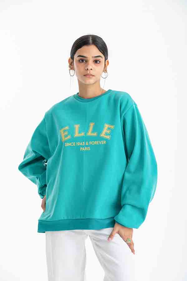Elle Crewneck In Teal | Shop Online From Dresscode in Egypt