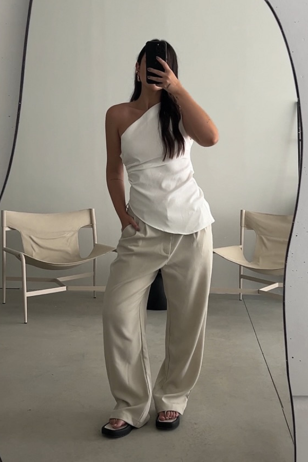 One Shoulder White Top - Dress Code